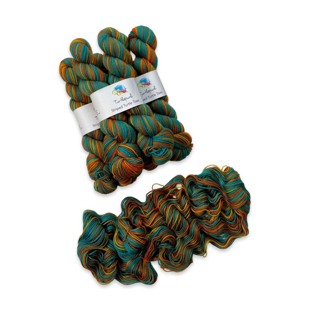 Turtlepurl Yarns | Striped Turtle Toes – Southpaw Woolery & Supply